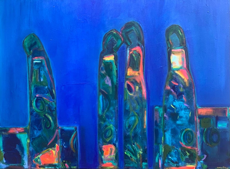 Robin Okun - Igniting the Blues, Original Painting For Sale at 1stDibs