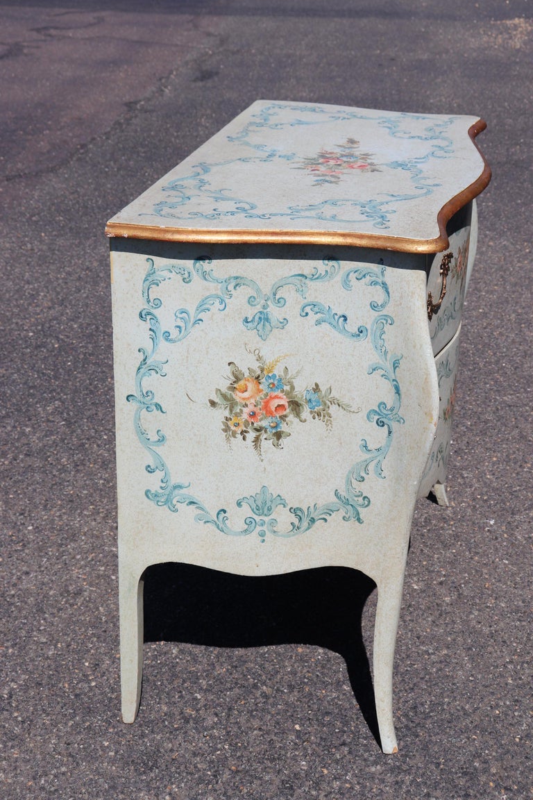 Robin's Egg Blue Venetian Paint Decorated Distressed Italian Commode ...