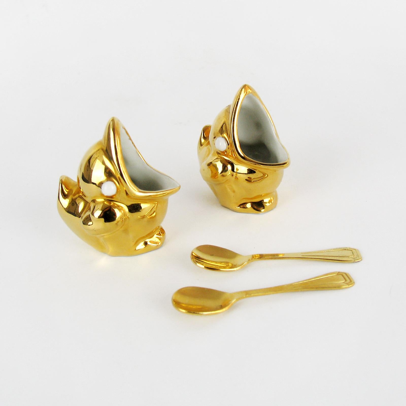 ROBJ Paris, Pair of Gilt Cellars, France 1950s For Sale at 1stDibs