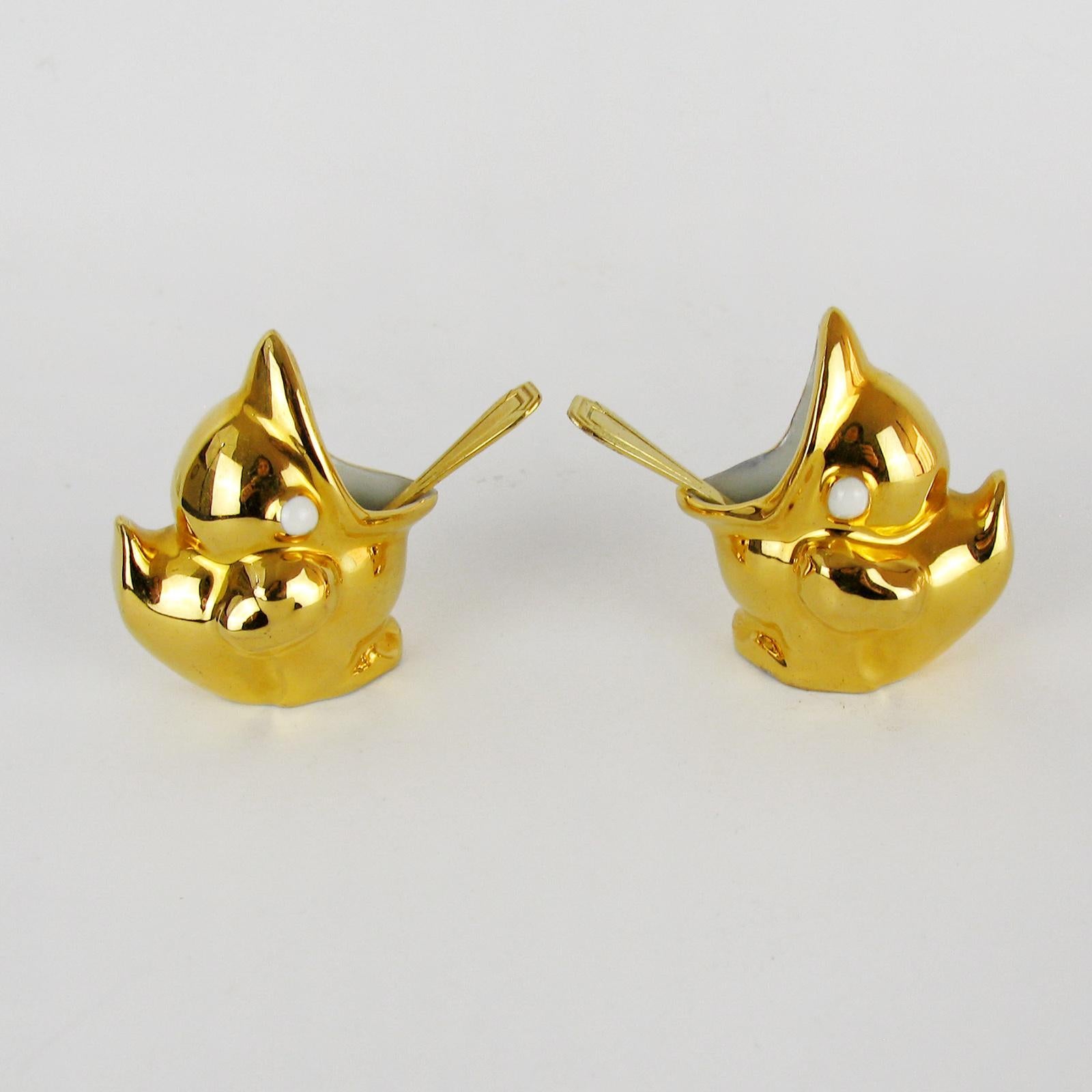 ROBJ Paris, Pair of Gilt Cellars, France 1950s For Sale at 1stDibs