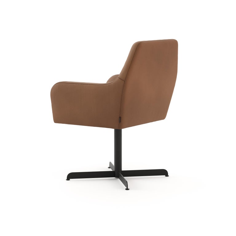 21st-century swivel chair in fabric with metallic structure, fully ...
