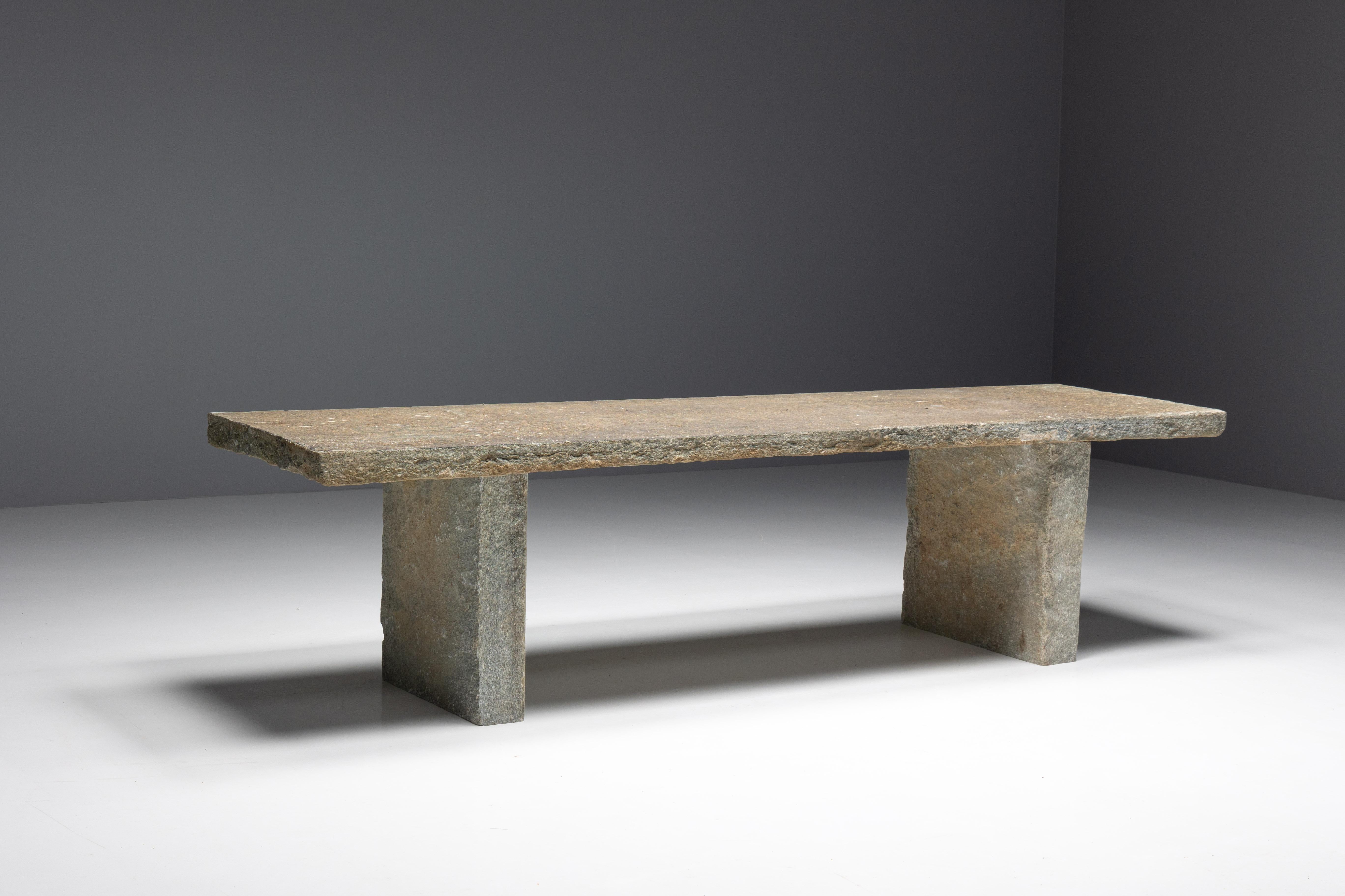 Robust Italian Stone Dining Table, Italy, 18th Century For Sale at 1stDibs