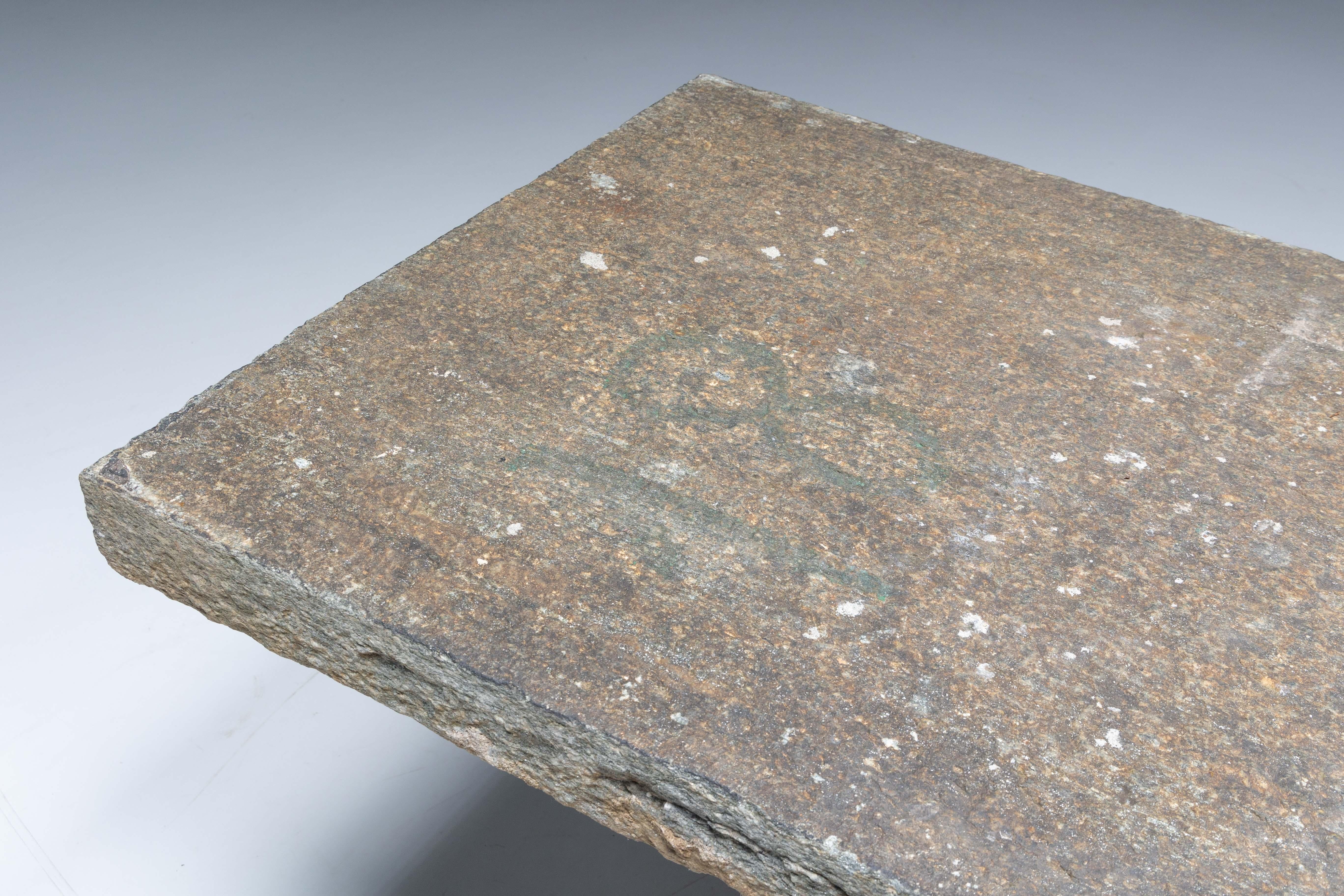 Robust Italian Stone Dining Table, Italy, 18th Century For Sale at 1stDibs