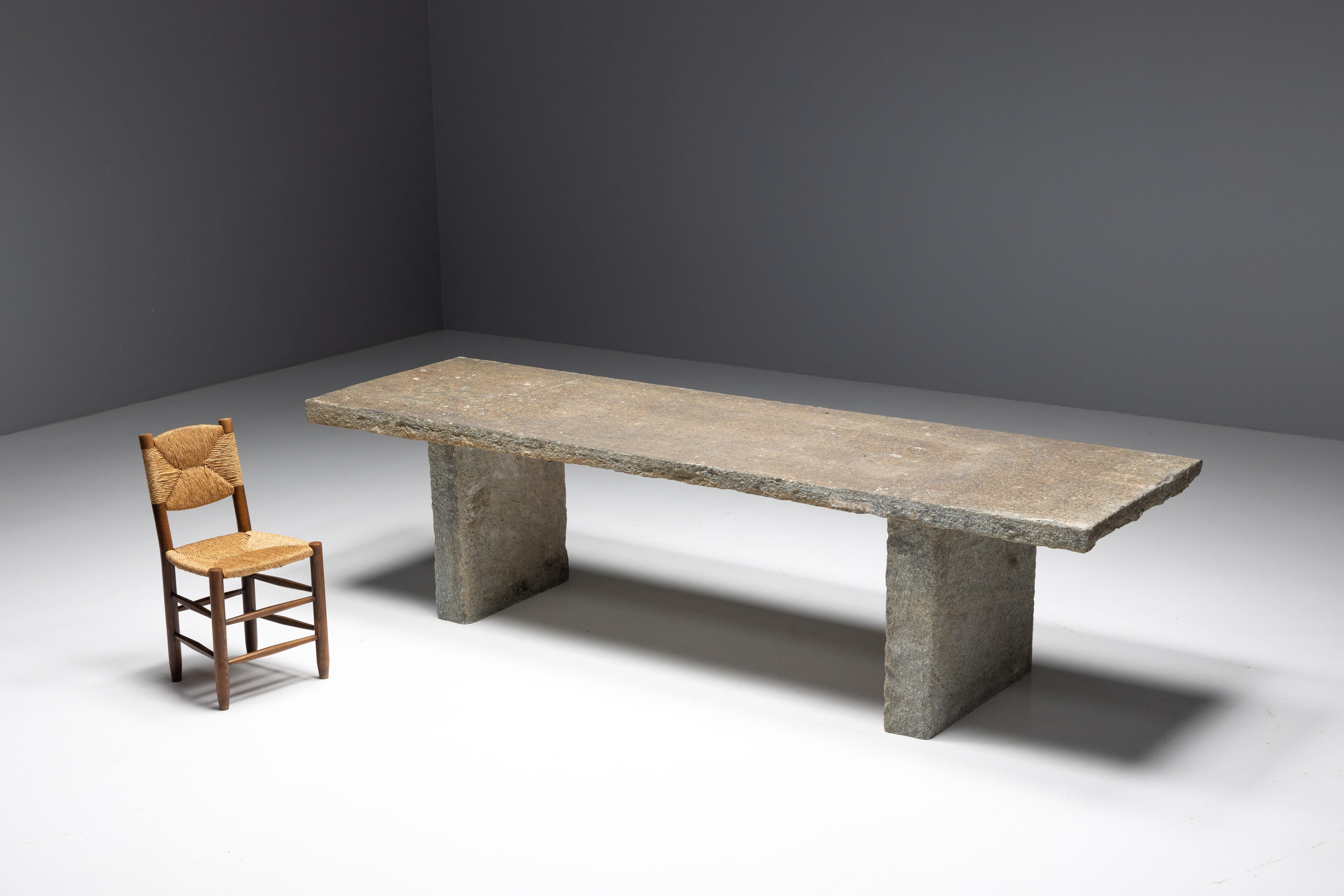 Robust Italian Stone Dining Table, Italy, 18th Century For Sale at 1stDibs