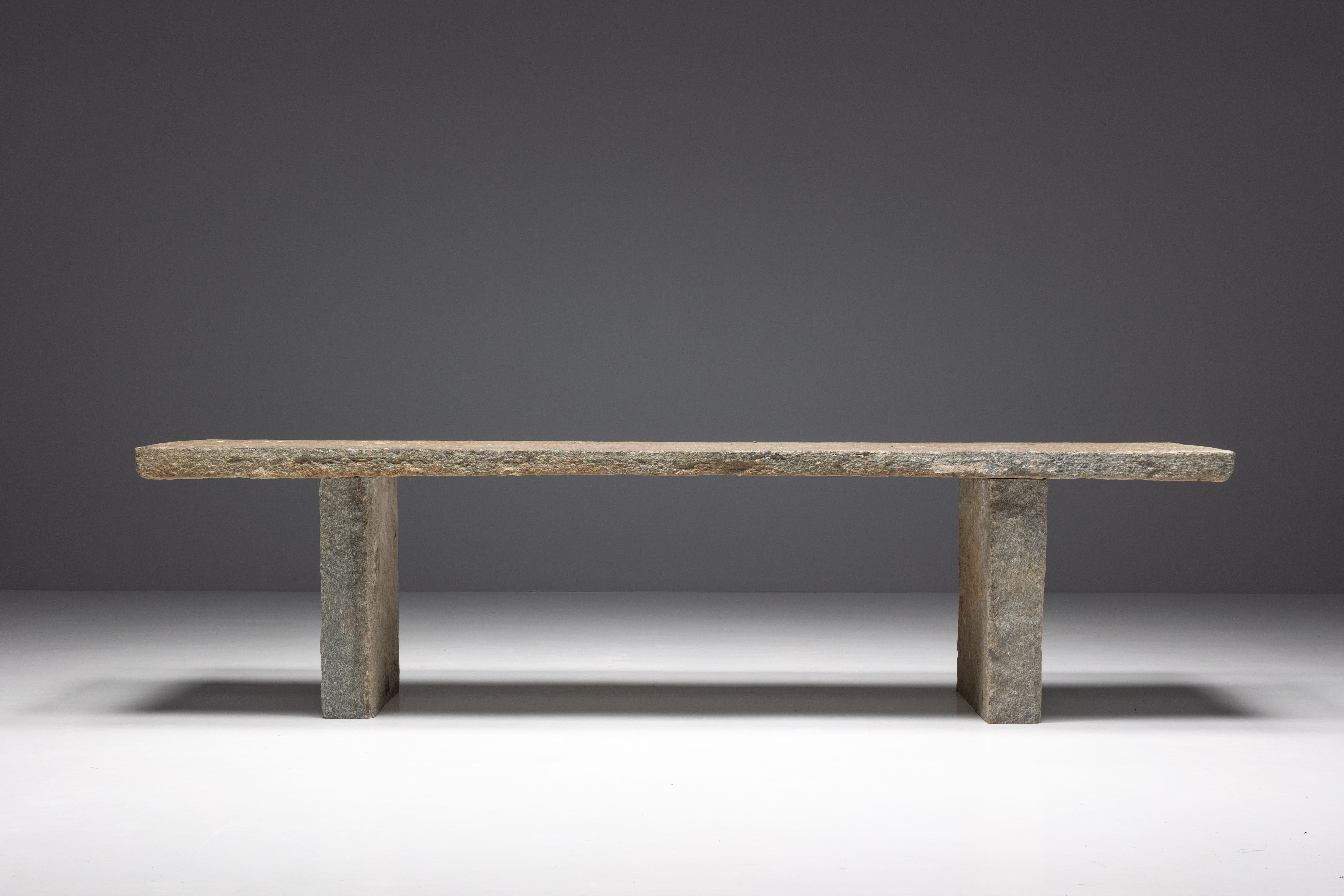 Robust Italian Stone Dining Table, Italy, 18th Century For Sale at 1stDibs
