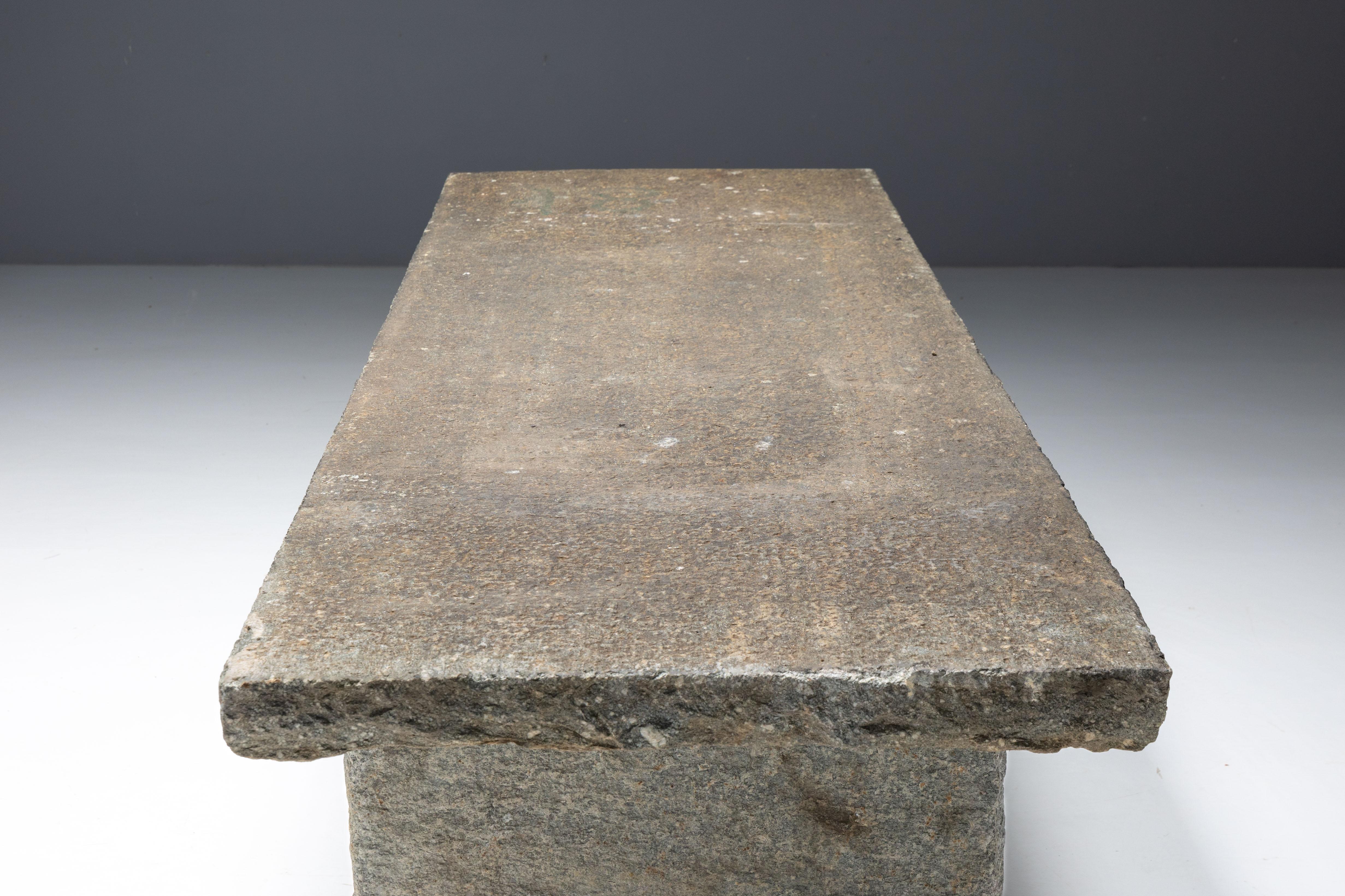 Robust Italian Stone Dining Table, Italy, 18th Century For Sale at 1stDibs