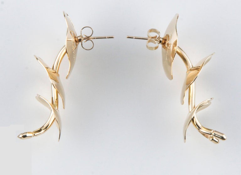 Robyn Nichols 14k Yellow Gold Lily Pad Drop Earrings For Sale at 1stDibs