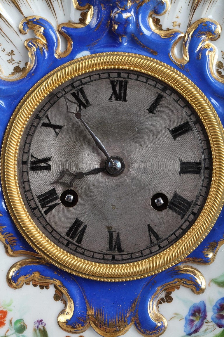 Rocaille Clock in Porcelain in the Taste of Jacob Petit 19th Century ...
