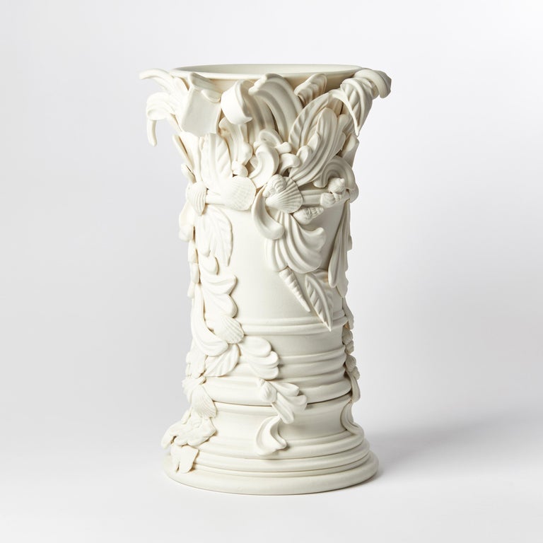 Rocaille ii, a Porcelain Vase with Shells and Architectural Details by ...