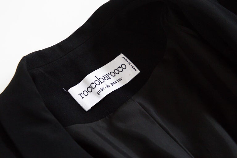Rocco Barocco Elegant Vintage Black Jacket For Sale at 1stDibs