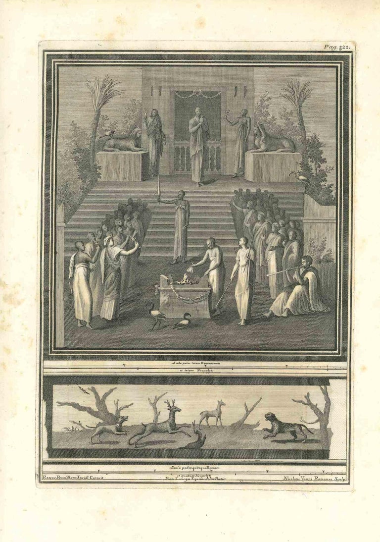 Roccus Pozzi - Ancient Roman Fresco - Original Etching by Roccus Pozzi ...