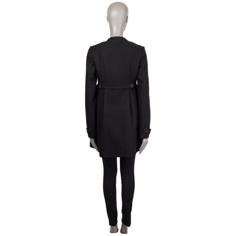 ROCHAS black wool blend DOUBLE BREASTED Peacoat Coat Jacket 42 M For ...