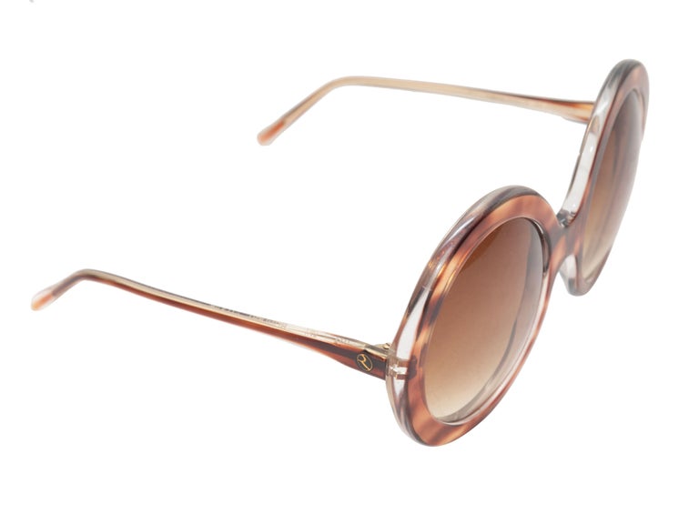 Rochas Tortoiseshell Oversized Round Sunglasses For Sale at 1stDibs