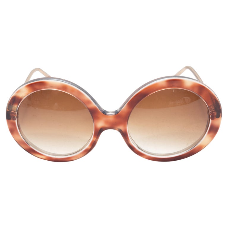 Rochas Tortoiseshell Oversized Round Sunglasses For Sale at 1stDibs