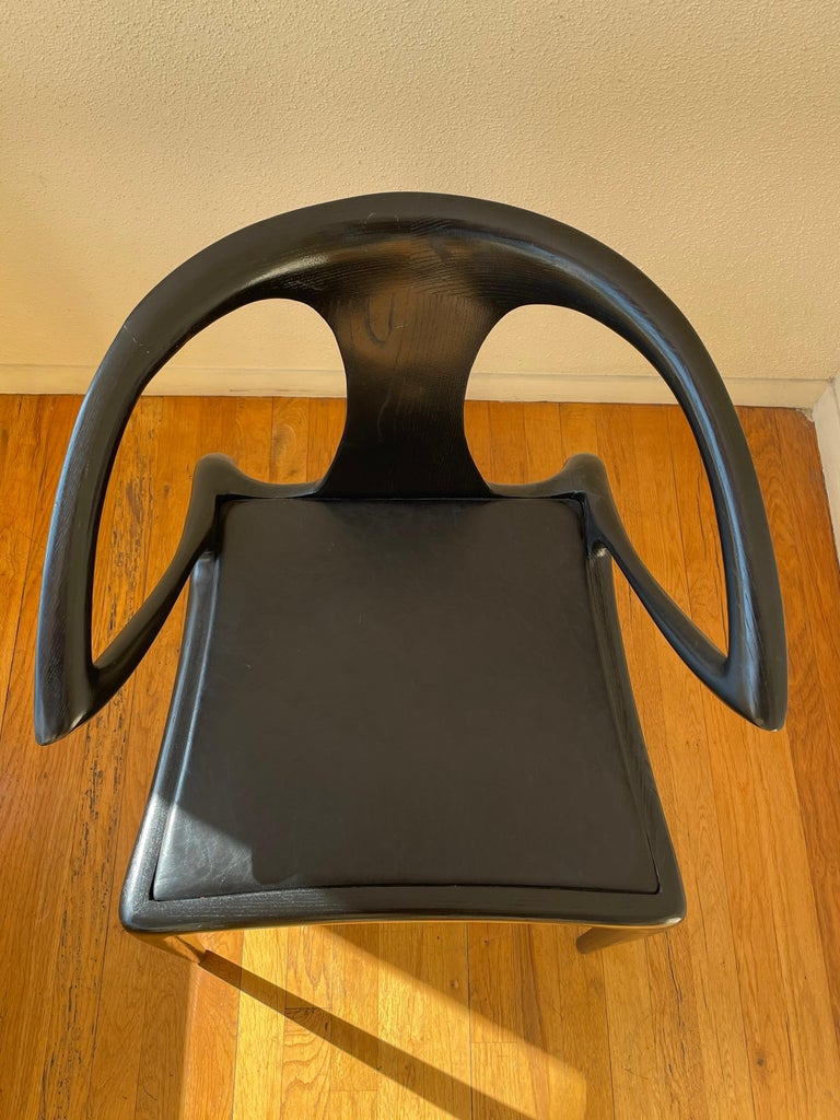 Roche Bobois Ava Armchair in Ebonized Oak and Leather Seat at 1stDibs ...