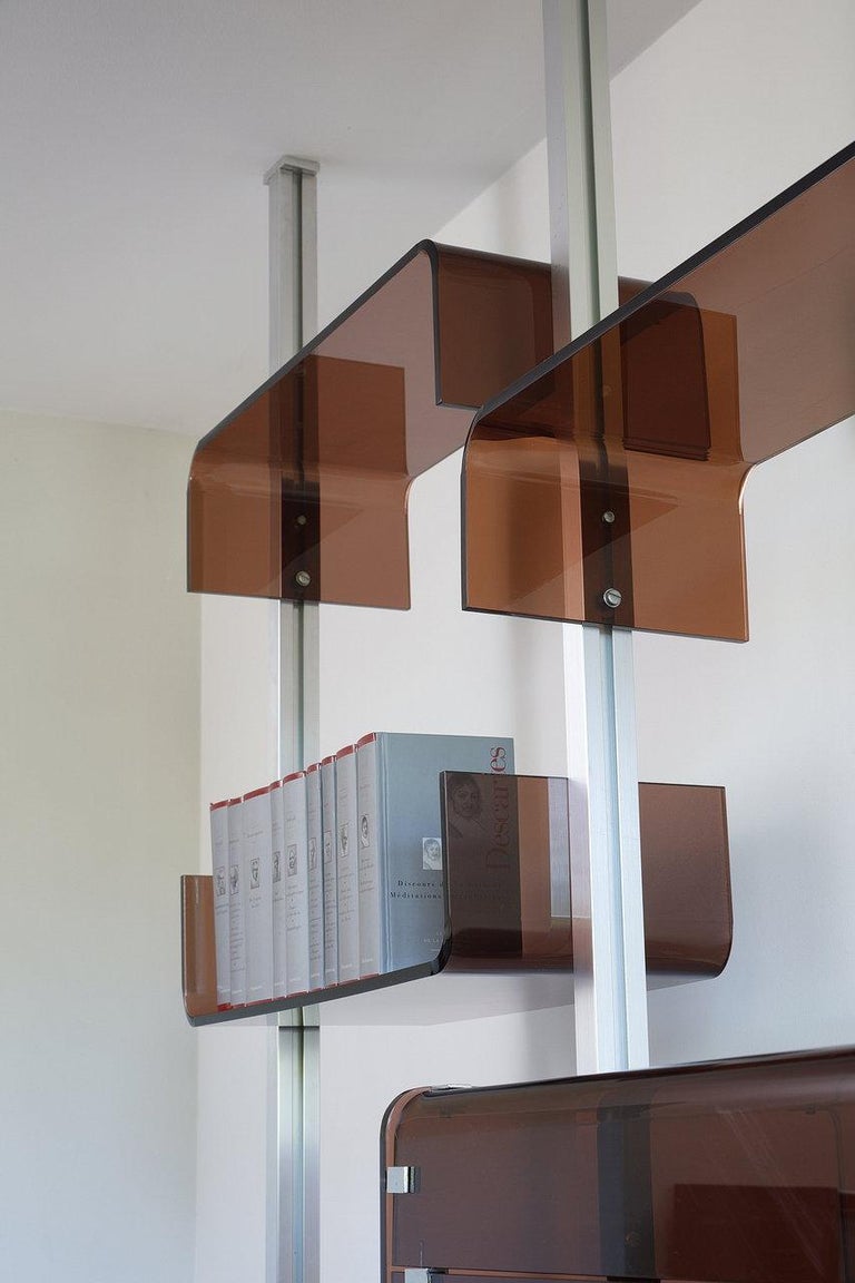 Roche Bobois bookcase in smoked plexiglass by Michel Ducaroy at 1stDibs