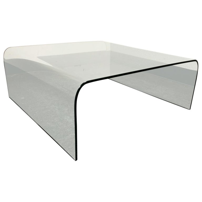 Roche Bobois Fiam Italia Angelo Cortesi Waterfall Glass Coffee Table ...
