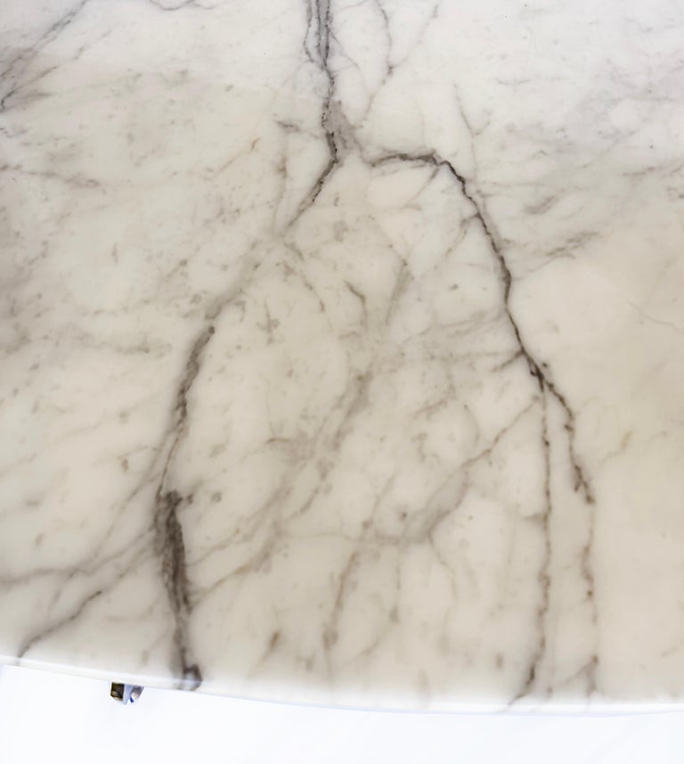 Roche Bobois Stainless Steel Marble Dining Table, Knoll Style For Sale ...