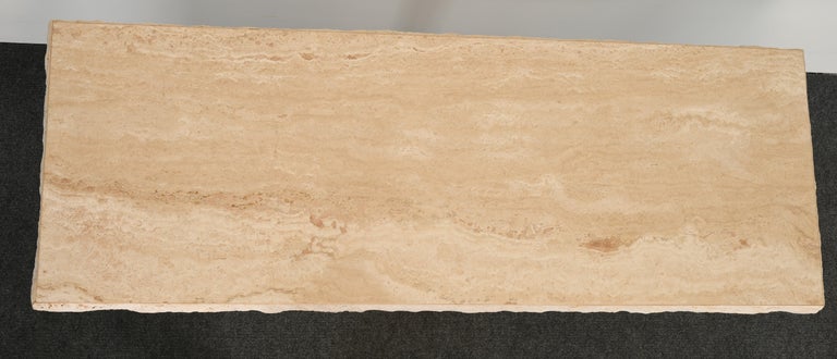 Roche Bobois Style Travertine Marble Console, 1990s at 1stDibs