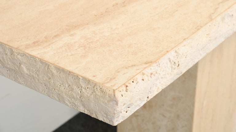 Roche Bobois Style Travertine Marble Console, 1990s at 1stDibs