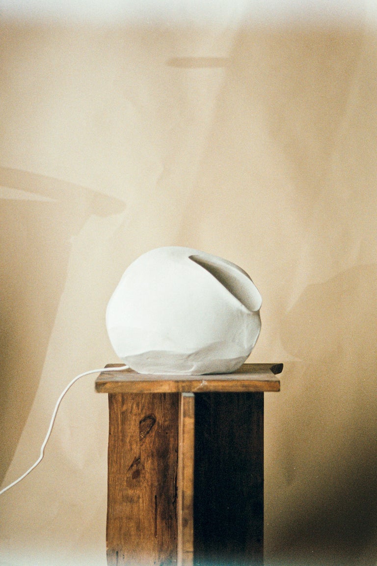 Roche Ceramic Table Lamp Unique Piece by the French Artist Léa Bigot ...