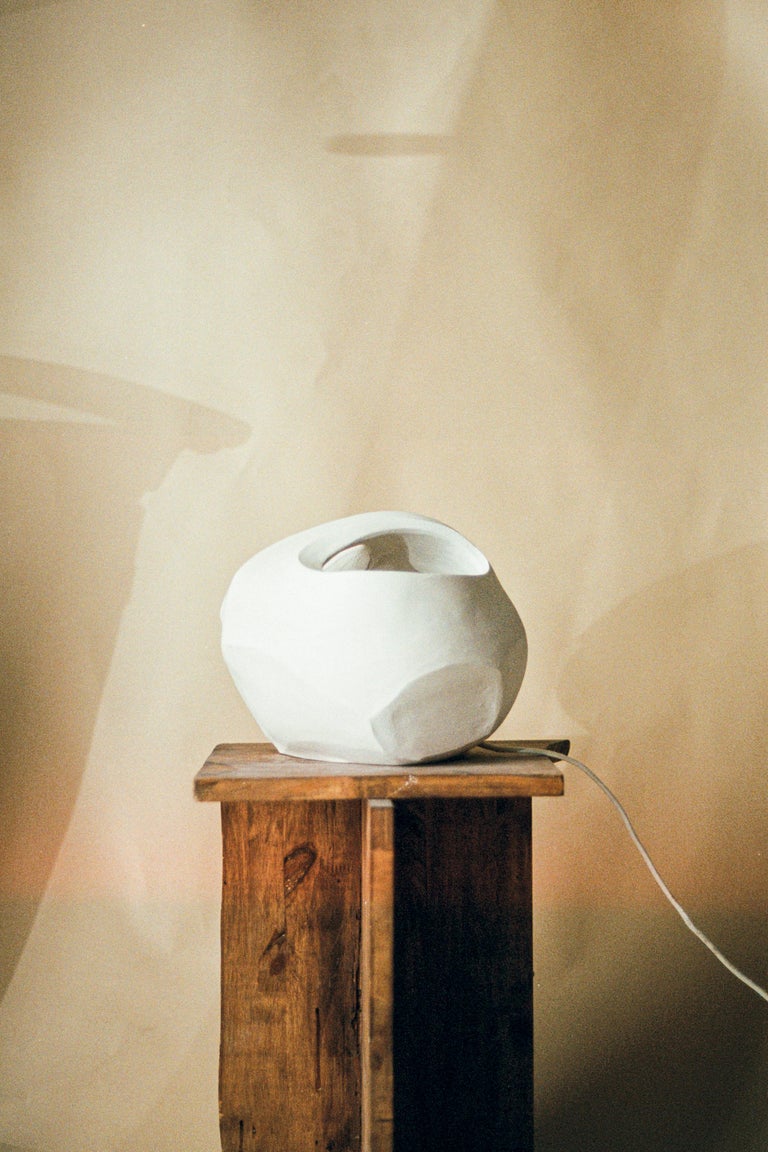 Roche Ceramic Table Lamp Unique Piece by the French Artist Léa Bigot ...