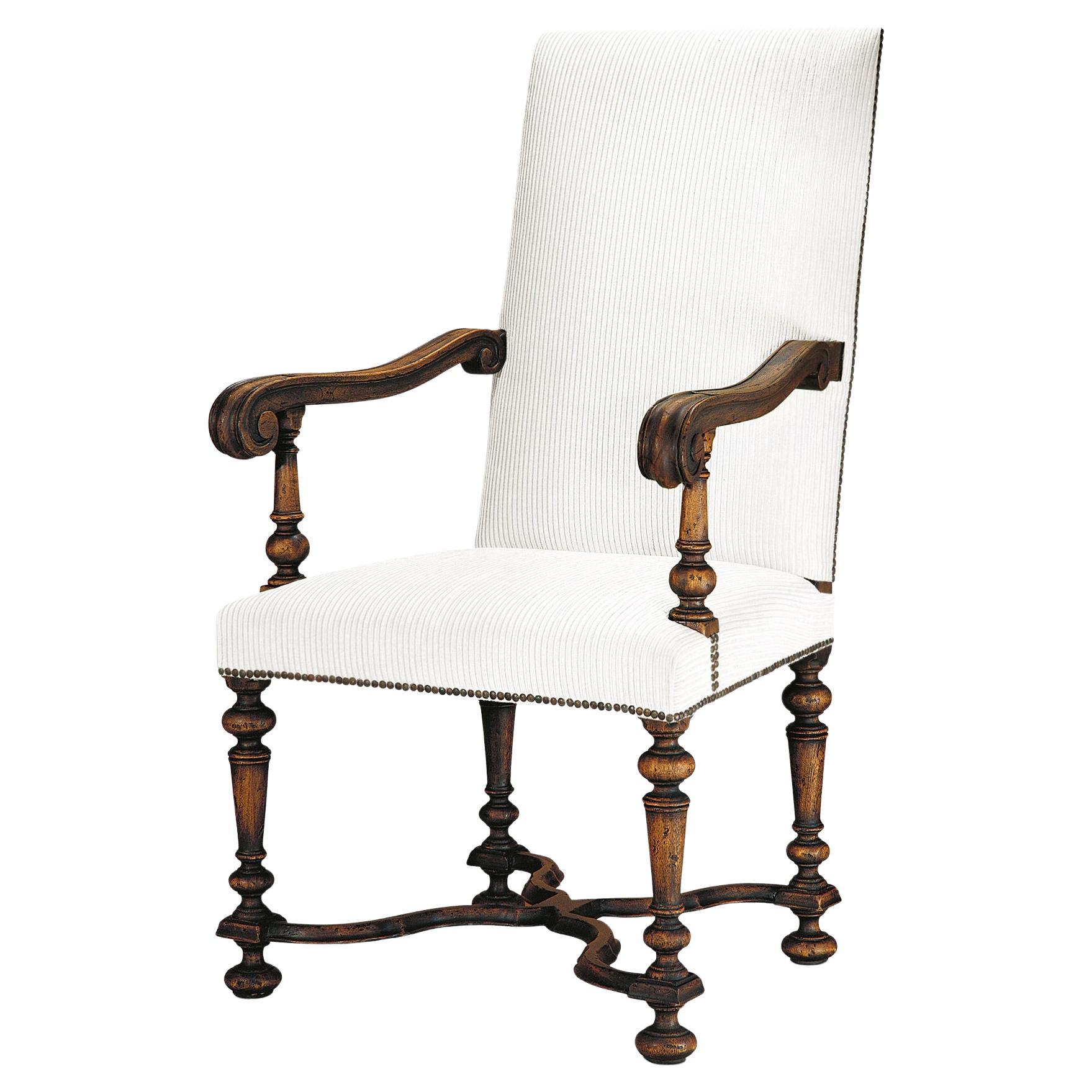 Rochelle arm chair w/ lathe legs and typical 17th C dutch and flemish ...