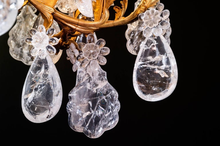 Rock Crystal Rococo Chandelier For Sale at 1stDibs