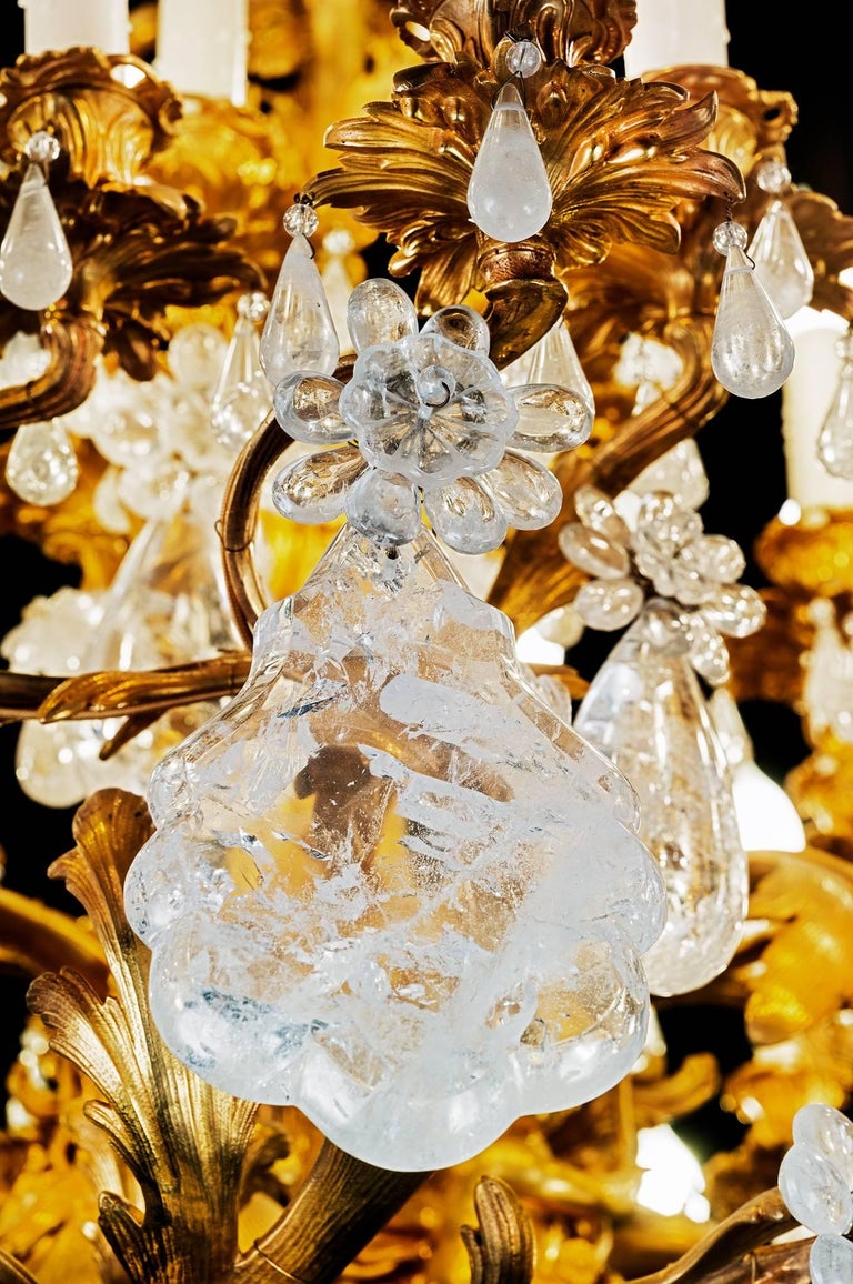 Rock Crystal Rococo Chandelier For Sale at 1stDibs