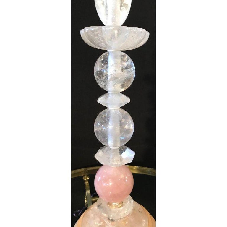 Rock Crystal Art Deco Ball and Plate Shaped Table Lamps, a Pair For ...