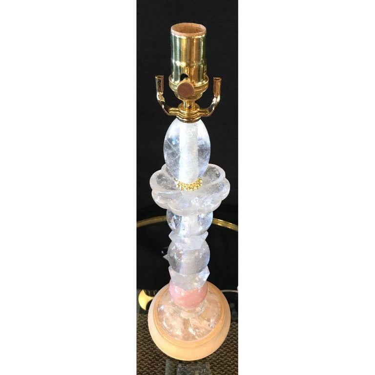 Rock Crystal Art Deco Ball and Plate Shaped Table Lamps, a Pair For ...