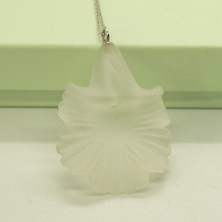 Rock Crystal Carved Flower 18 Karat Gold Drop Pendant Necklace Intini ...