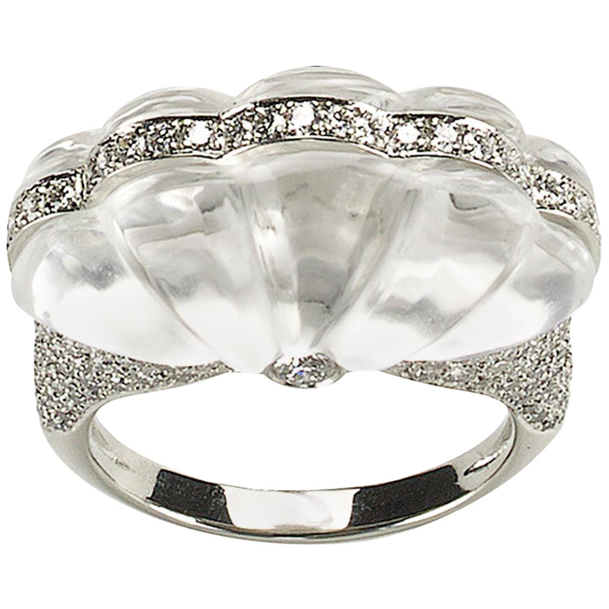 Suzanne Belperron, A Rock Crystal and Diamond Ring For Sale at 1stDibs