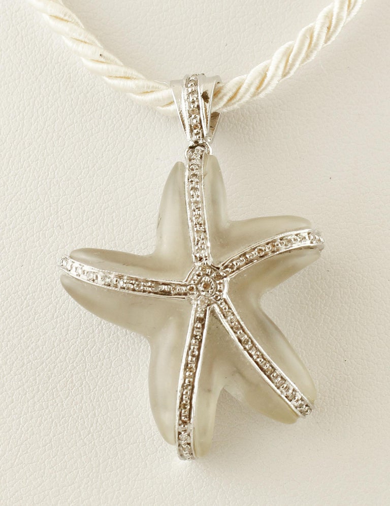 Rock Crystal Diamond Pendant at 1stDibs