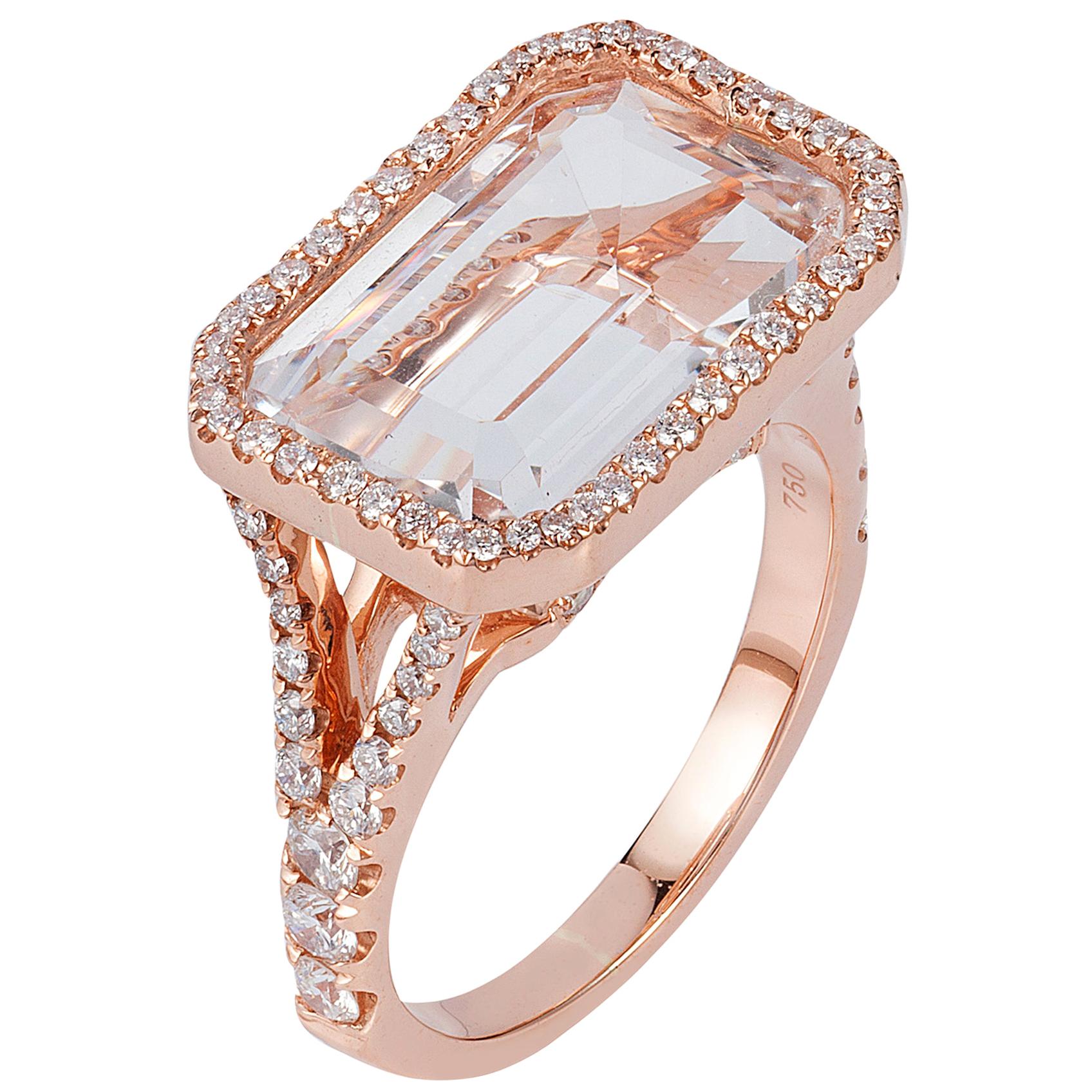 Carved Rock Crystal Diamond Platinum Ring at 1stDibs