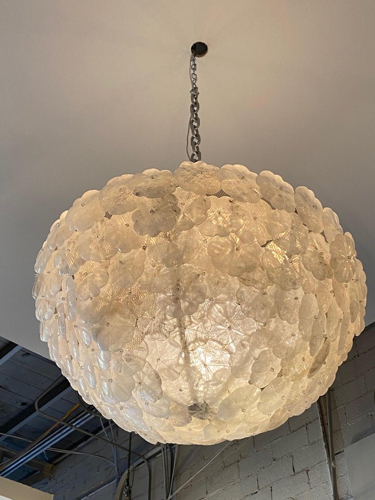 Rock Crystal Flower Basket Chadeleir at 1stDibs