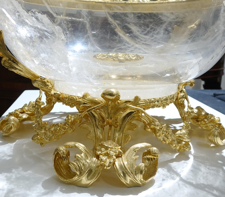 Rock Crystal Gilded Bronze Vase For Sale at 1stDibs