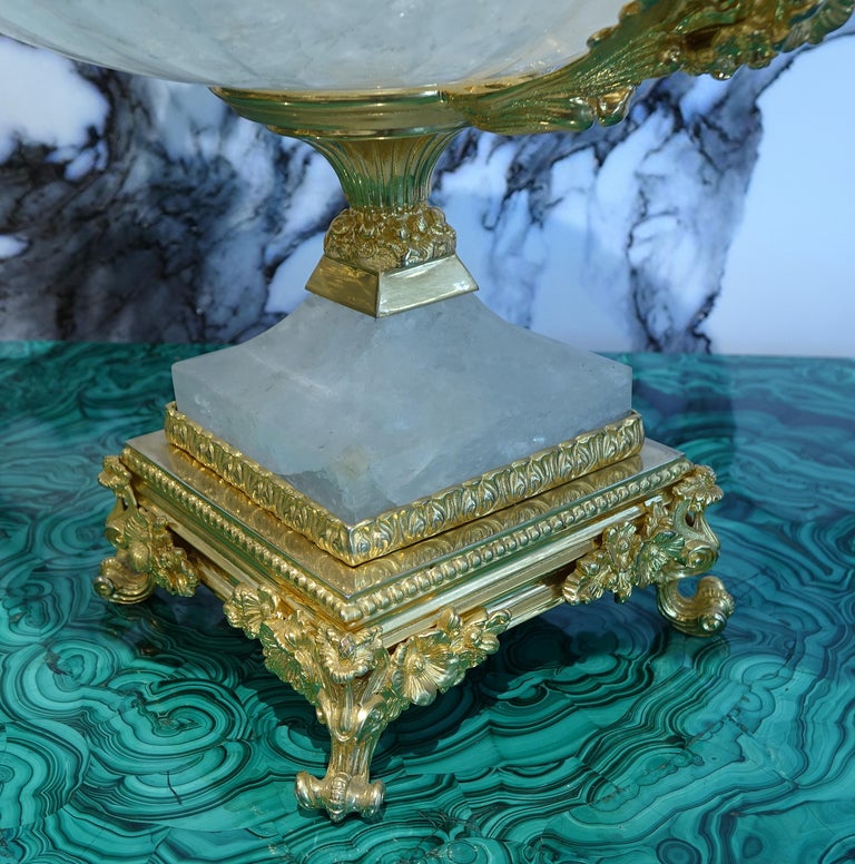 Rock Crystal Gilded Bronze Vase For Sale at 1stDibs
