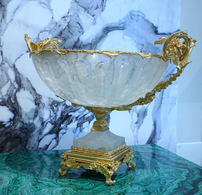 Rock Crystal Gilded Bronze Vase For Sale at 1stDibs
