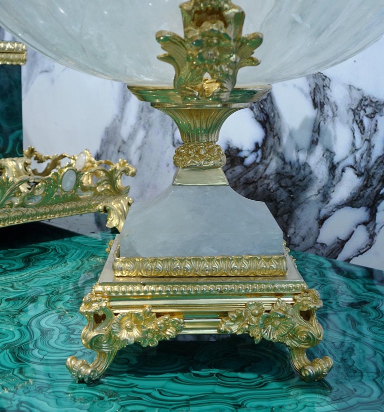 Rock Crystal Gilded Bronze Vase For Sale at 1stDibs