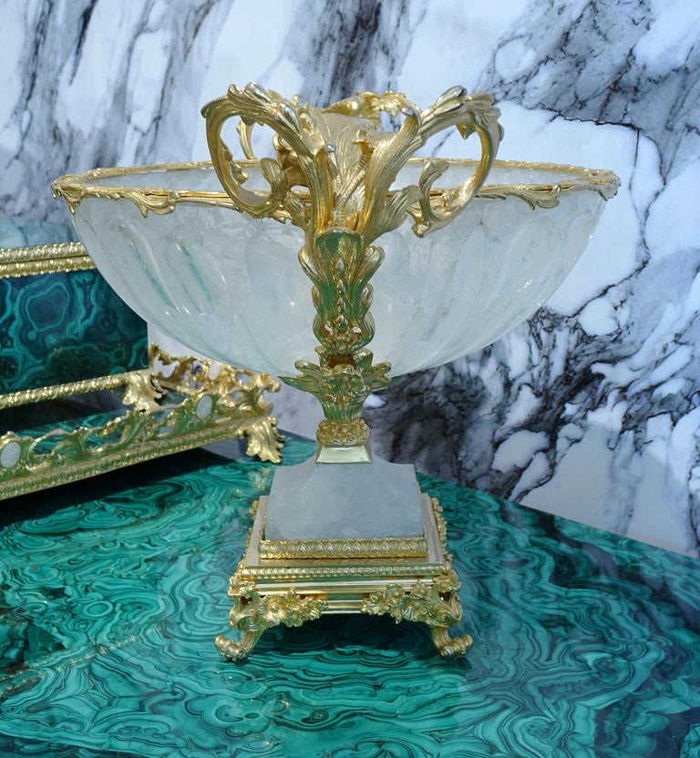 Rock Crystal Gilded Bronze Vase For Sale at 1stDibs