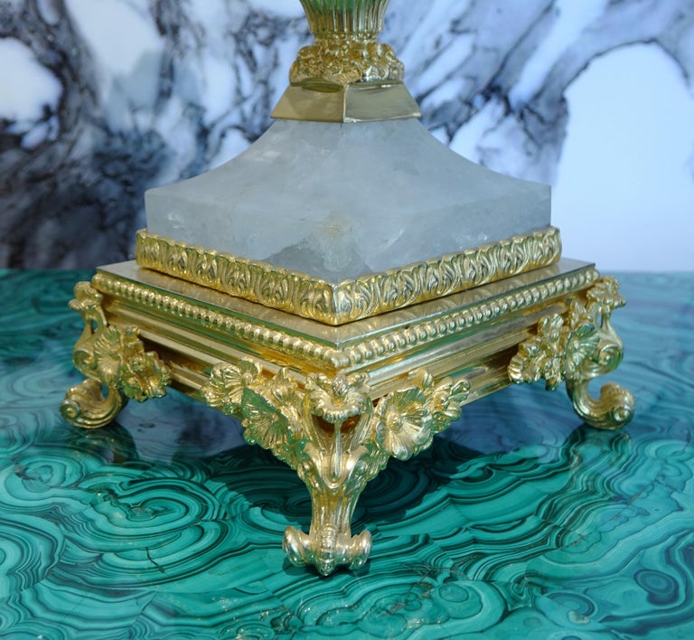 Rock Crystal Gilded Bronze Vase For Sale at 1stDibs
