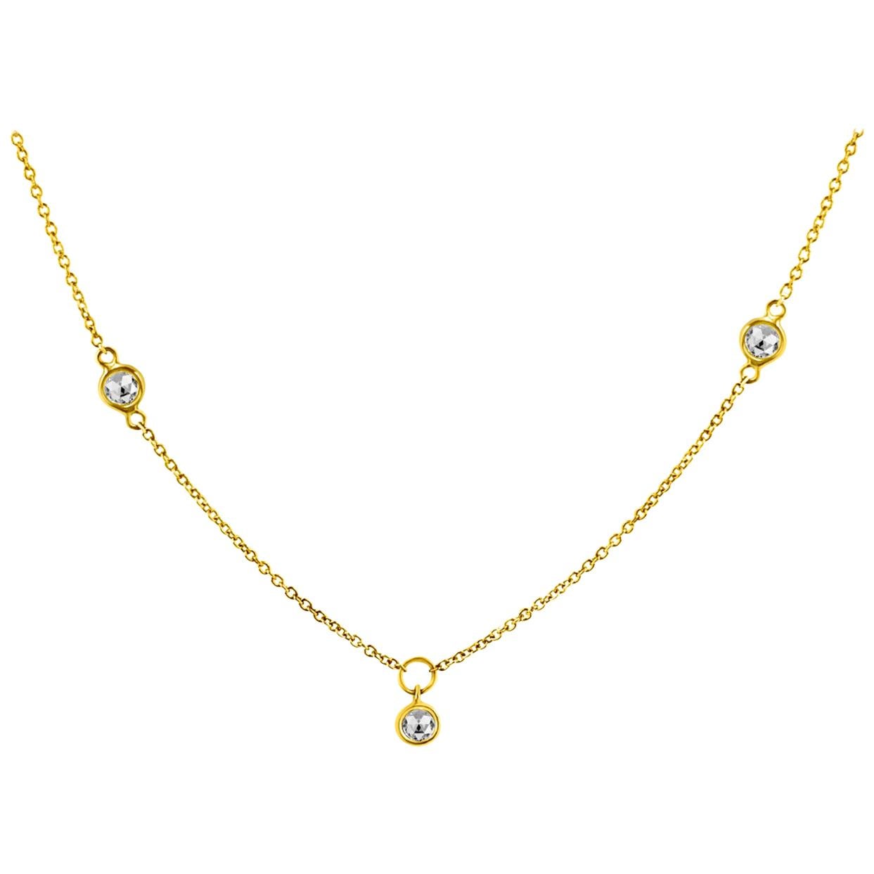 Rock and Divine Dawn Collection Sunshine Diamond Necklace in 18 Karat ...