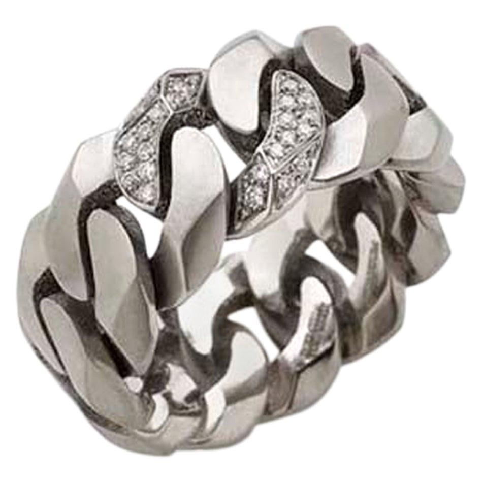 Customizable Rock Diamonds Ring or Light Blue Titanium For Sale at 1stDibs