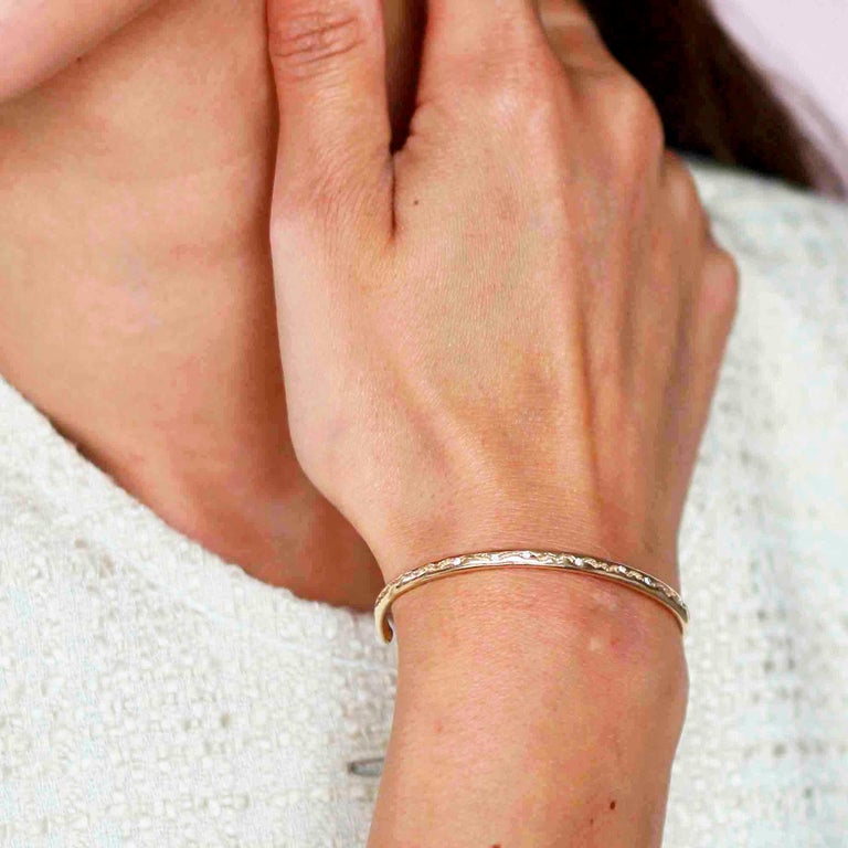 Rock Pool 18 Carat Yellow Gold And Diamond Torque Bangle For Sale at ...