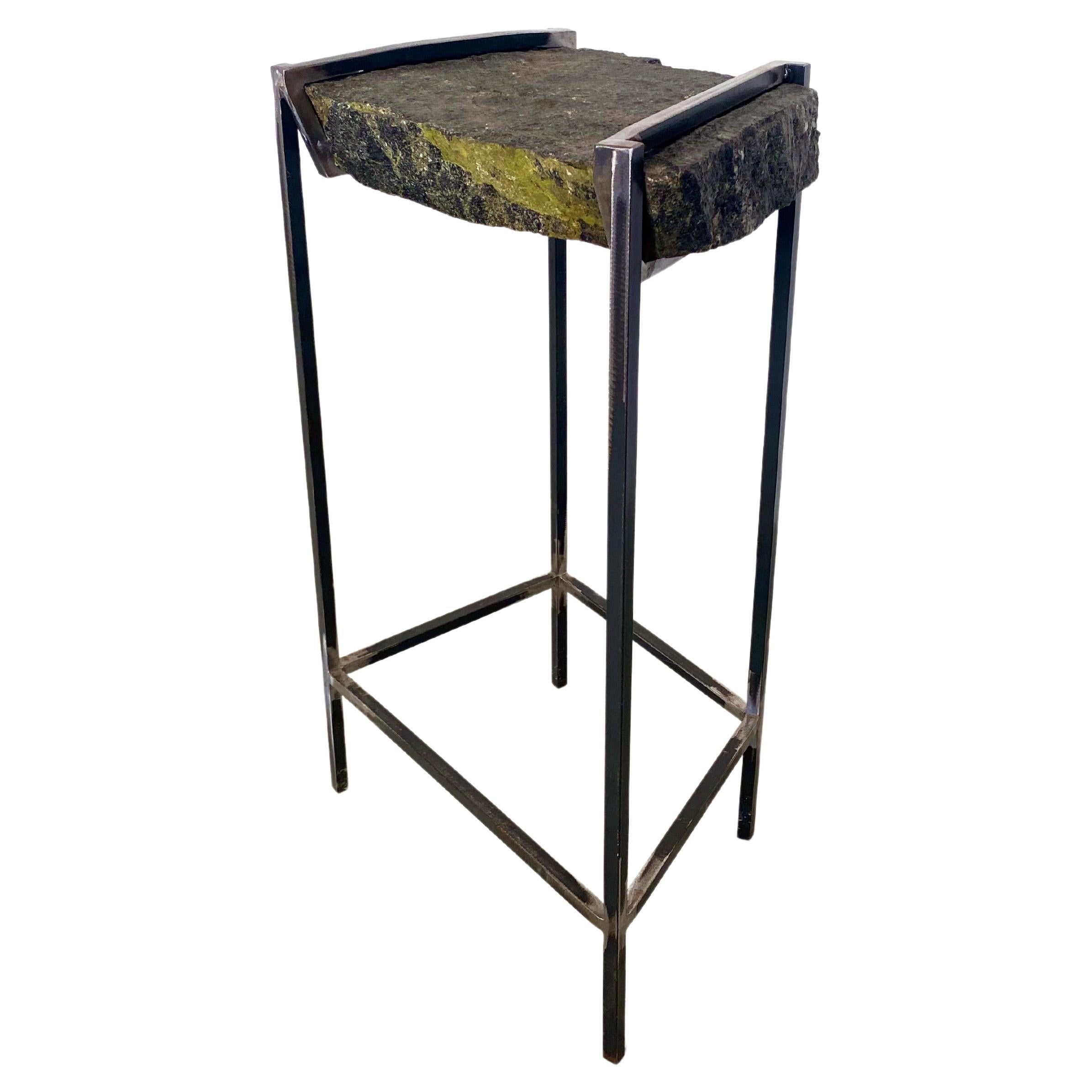 Walnut and Steel Contemporary Medium Side Table For Sale at 1stDibs