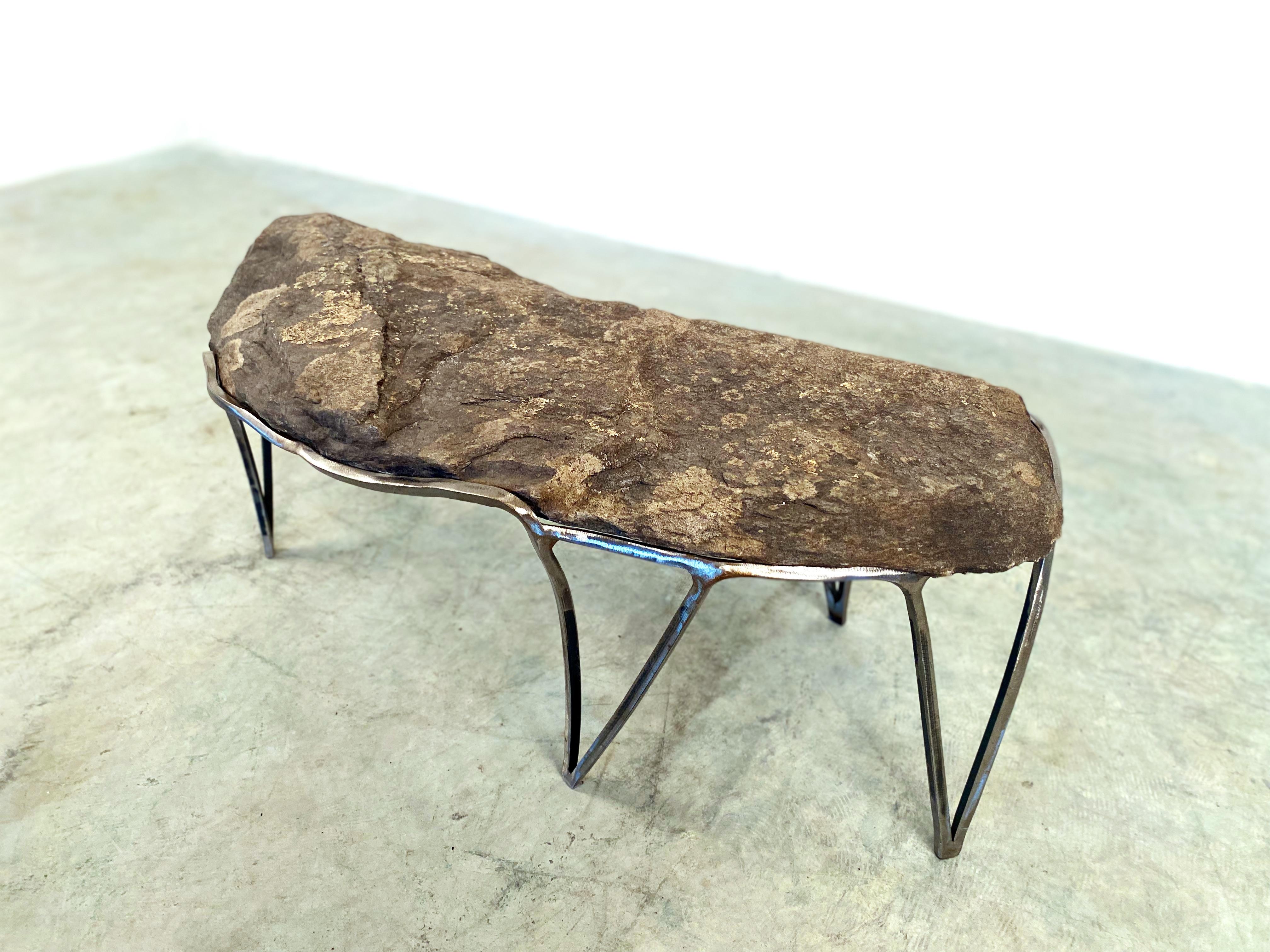 Rock Table No.6 by Quinn Morrissette, Natural Stone and Steel Coffee ...