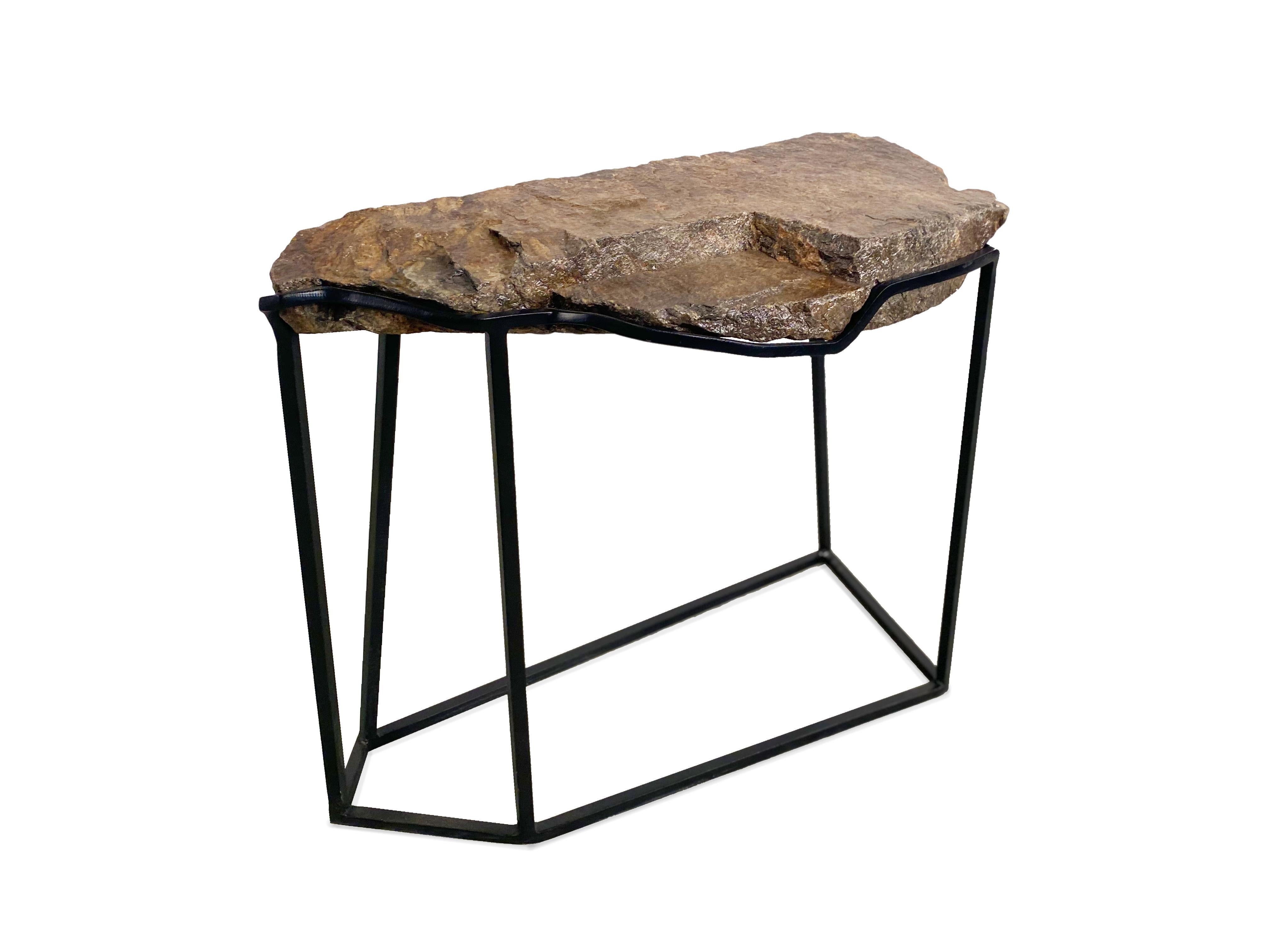 Rock Table No.8 by Quinn Morrissette, Natural Stone and Steel Side ...