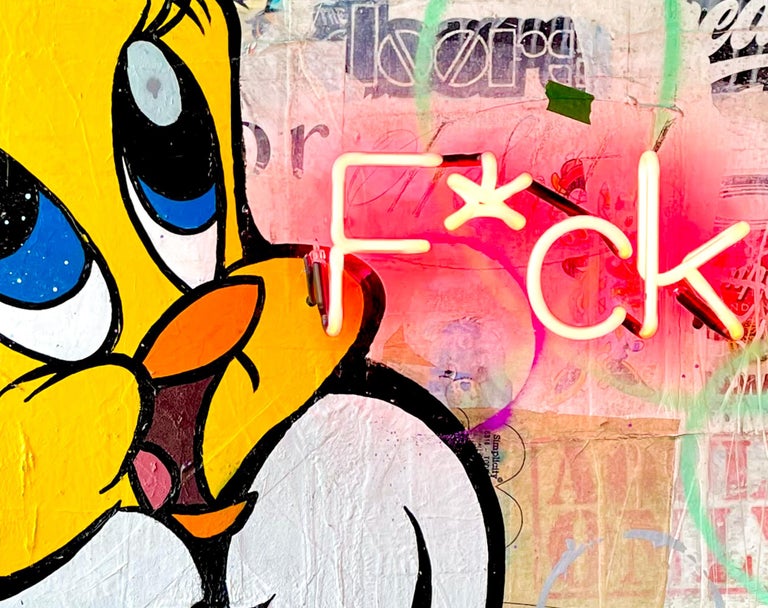 Rock Therrien - "F*CK" Pop Art Style Artwork with Looney Tunes Tweety ...