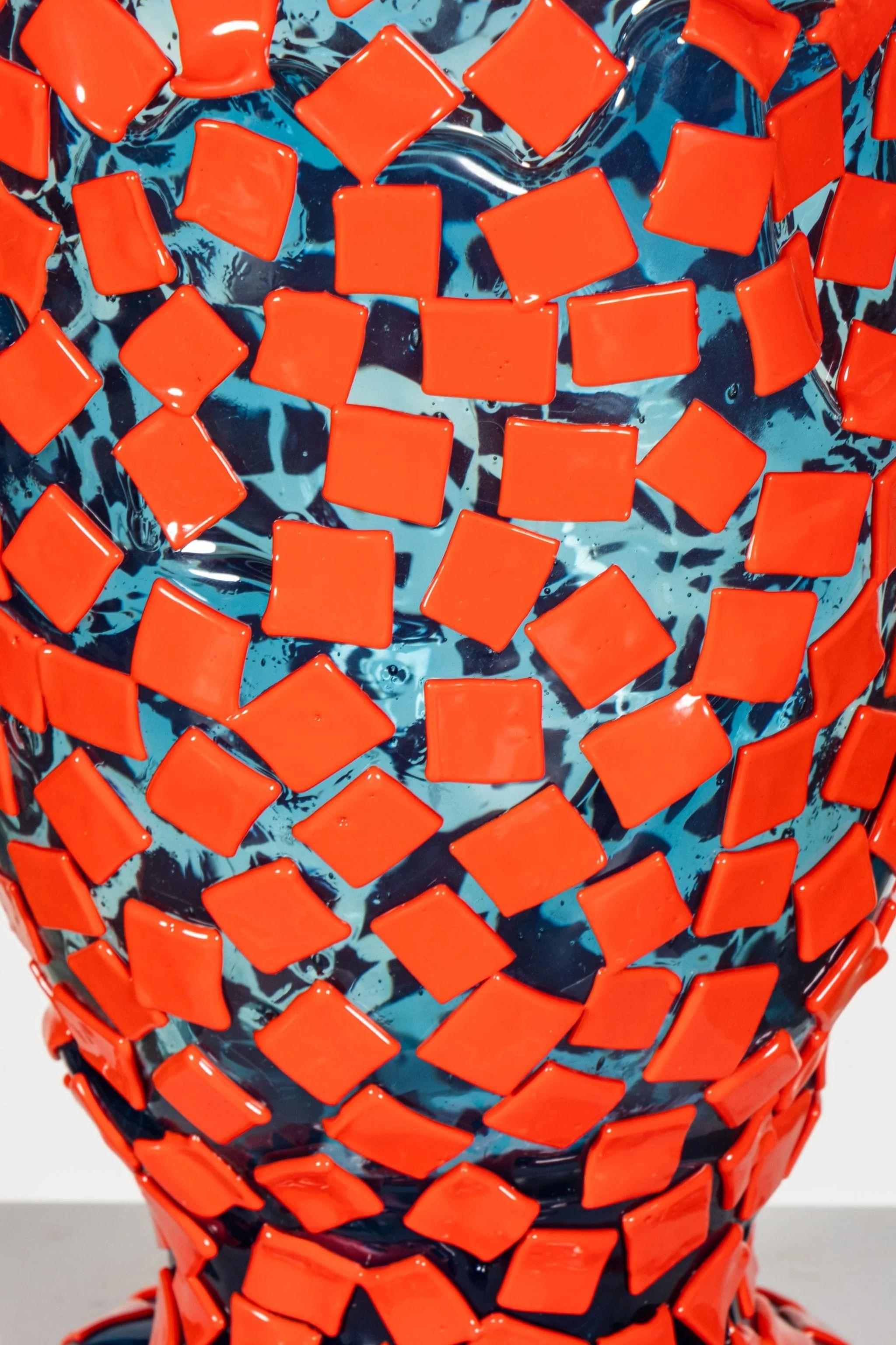 Rock Vase (Large), Clear Blue and Matte Sorbet by Gaetano Pesce For ...